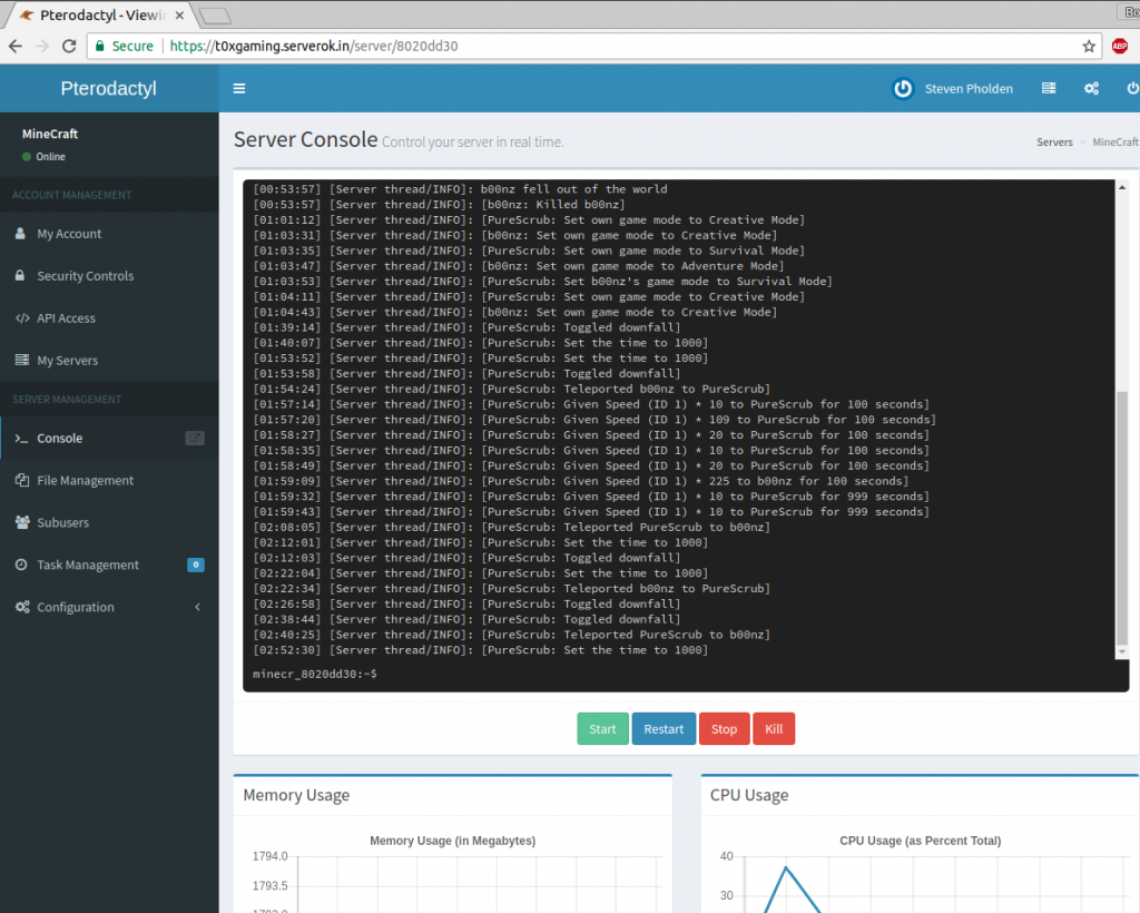 Game Server Control Panel - ServerOK