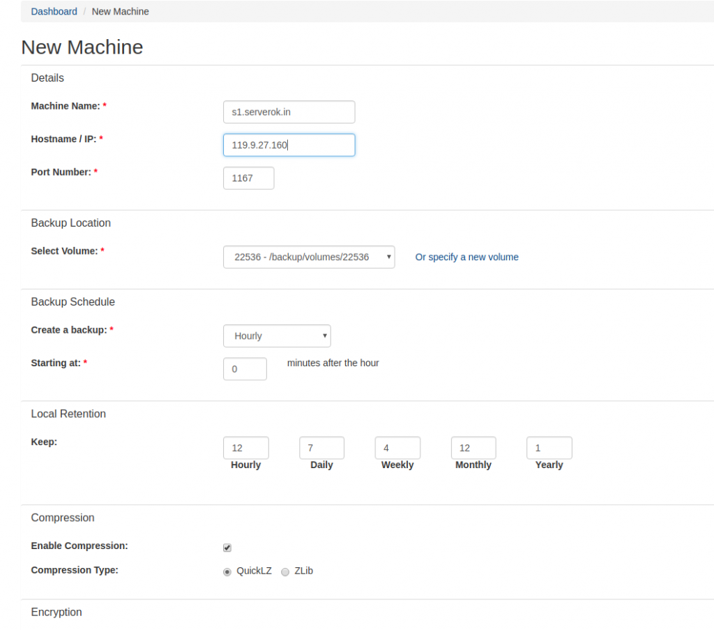 Add Server to R1Soft Server Backup Manager - ServerOK