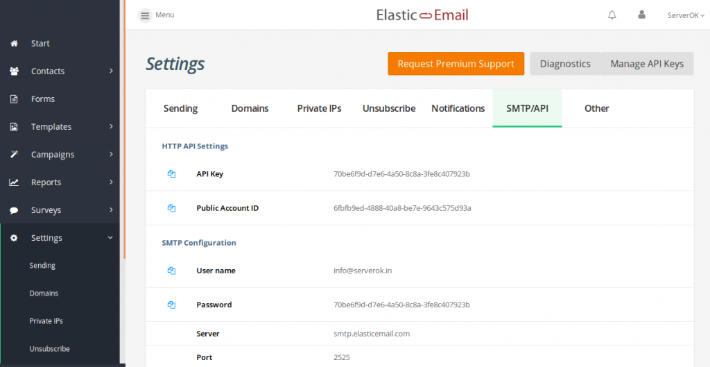 Configure ElasticEmail with Postfix - ServerOK