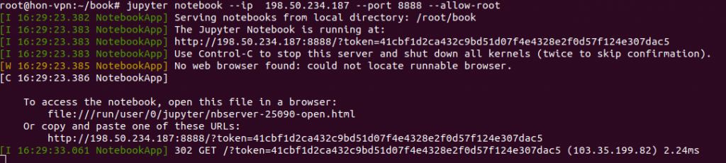 Install jupyter notebook - ServerOK