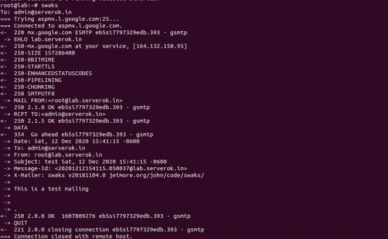 swaks - Command line SMTP Testing Tool - ServerOK